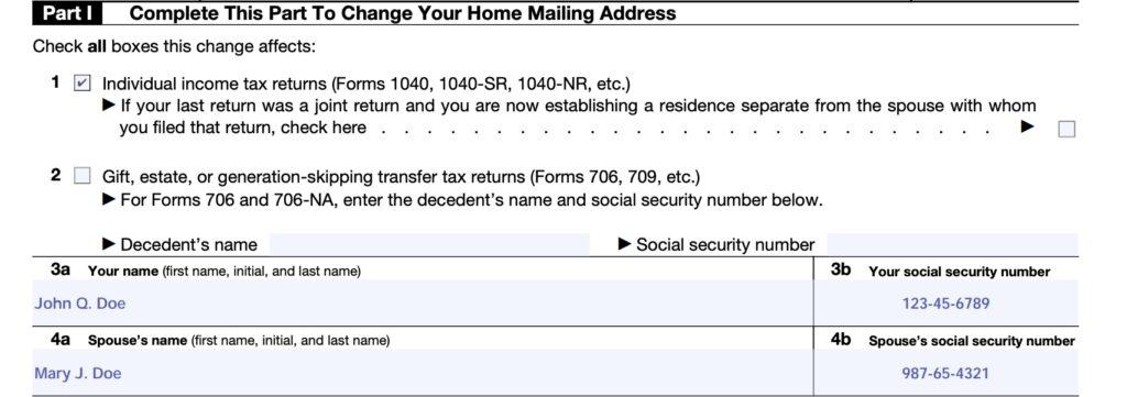 IRS Form 8822 Instructions - Changing Your Address With the IRS