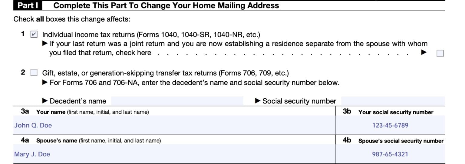 IRS Form 8822 Instructions - Changing Your Address With the IRS