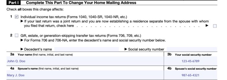 IRS Form 8822 Instructions - Changing Your Address With the IRS