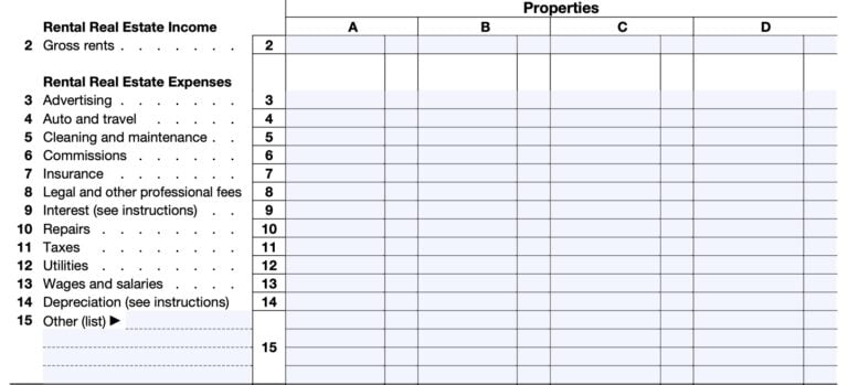 IRS Form 8825 Instructions: Partnership & S-Corp Rental Income