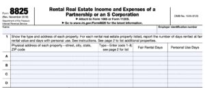 IRS Form 8825 Instructions: Partnership & S-Corp Rental Income