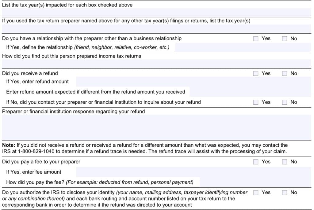 IRS Form 14157-A Instructions - Preparer Fraud or Misconduct