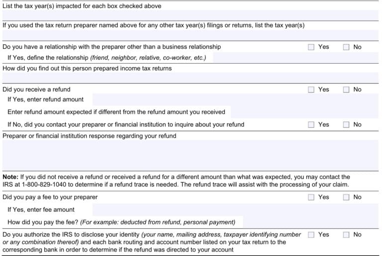 IRS Form 14157-A Instructions - Preparer Fraud or Misconduct