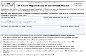 IRS Form 14157-A Instructions - Preparer Fraud or Misconduct