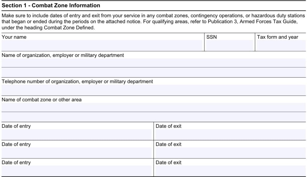 IRS Form 15109 Instructions - Request for Tax Deferment