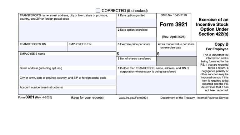 IRS Form 3922 Instructions - Reporting Employee Stock Purchases