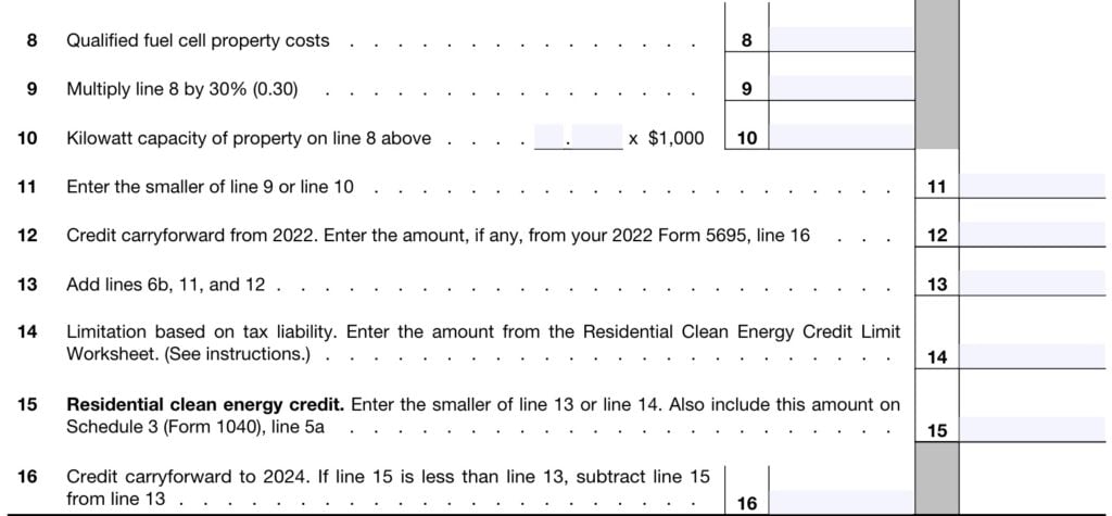 IRS Form 5695 Instructions - Residential Energy Credits