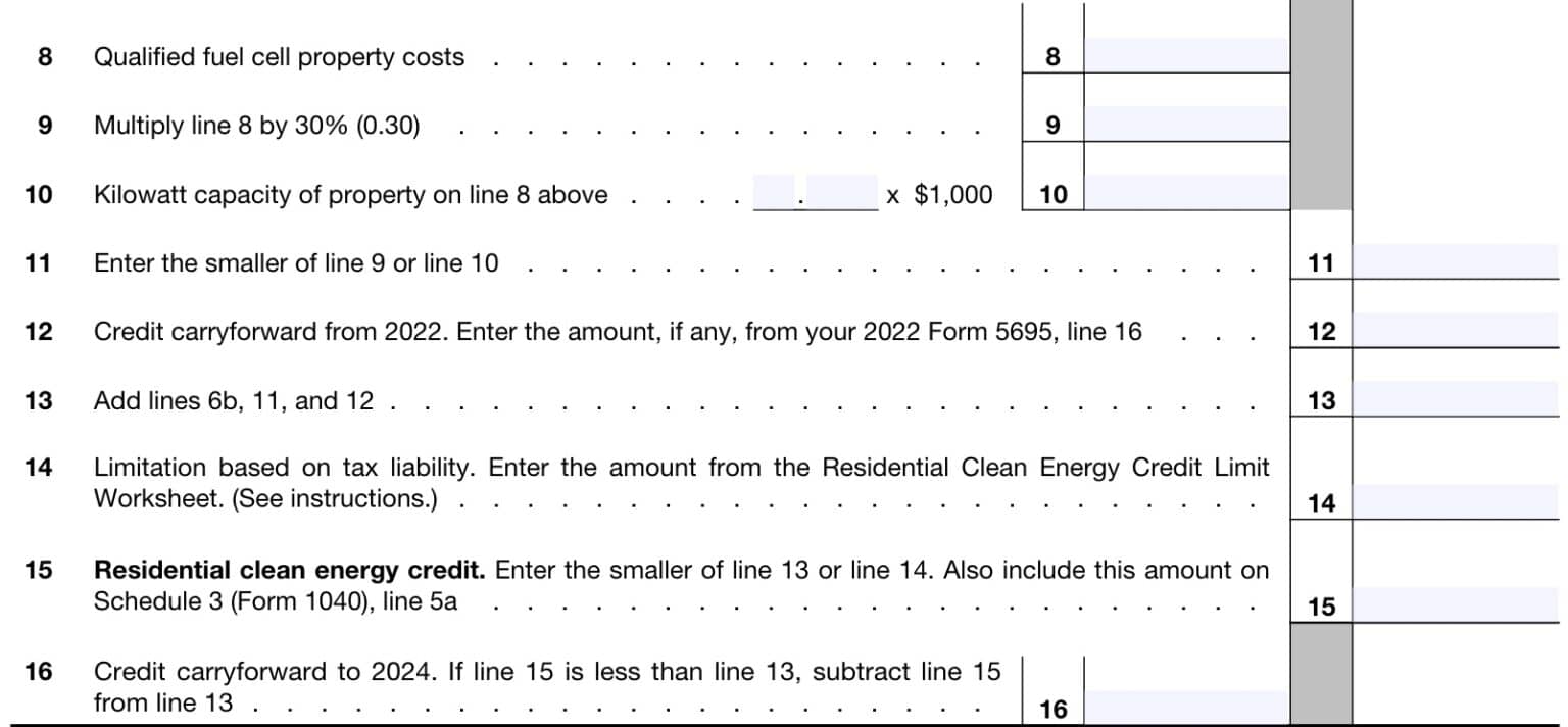 IRS Form 5695 Instructions - Residential Energy Credits