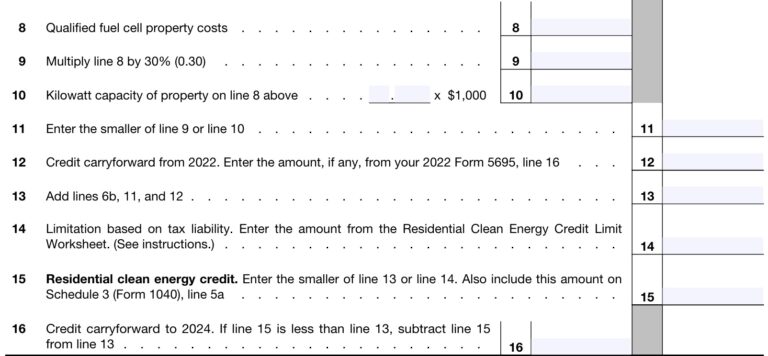 IRS Form 5695 Instructions - Residential Energy Credits