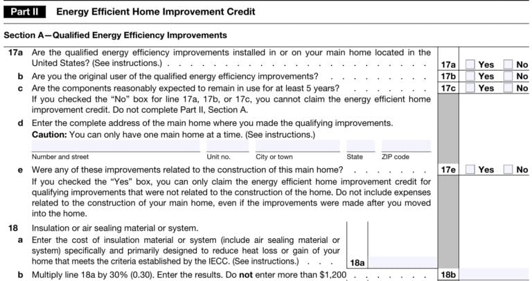 IRS Form 5695 Instructions - Residential Energy Credits