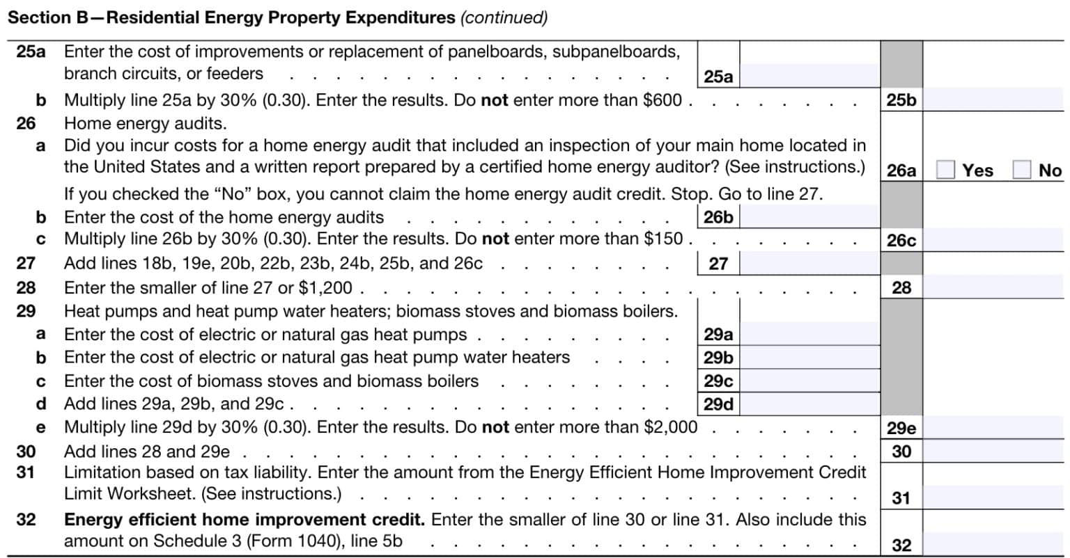 IRS Form 5695 Instructions - Residential Energy Credits