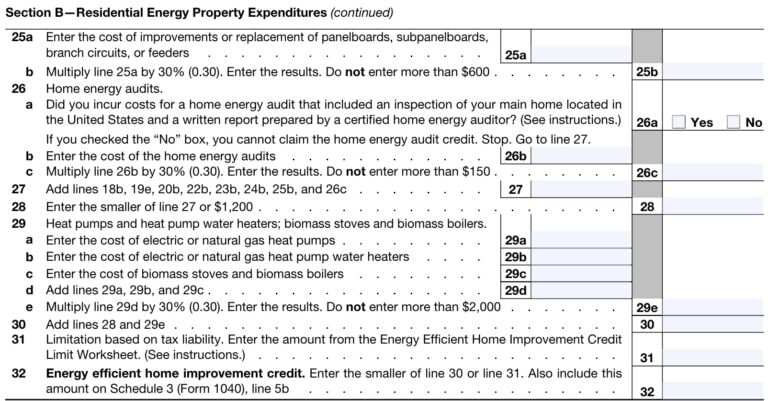 IRS Form 5695 Instructions - Residential Energy Credits