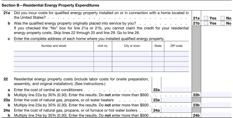 IRS Form 5695 Instructions - Residential Energy Credits