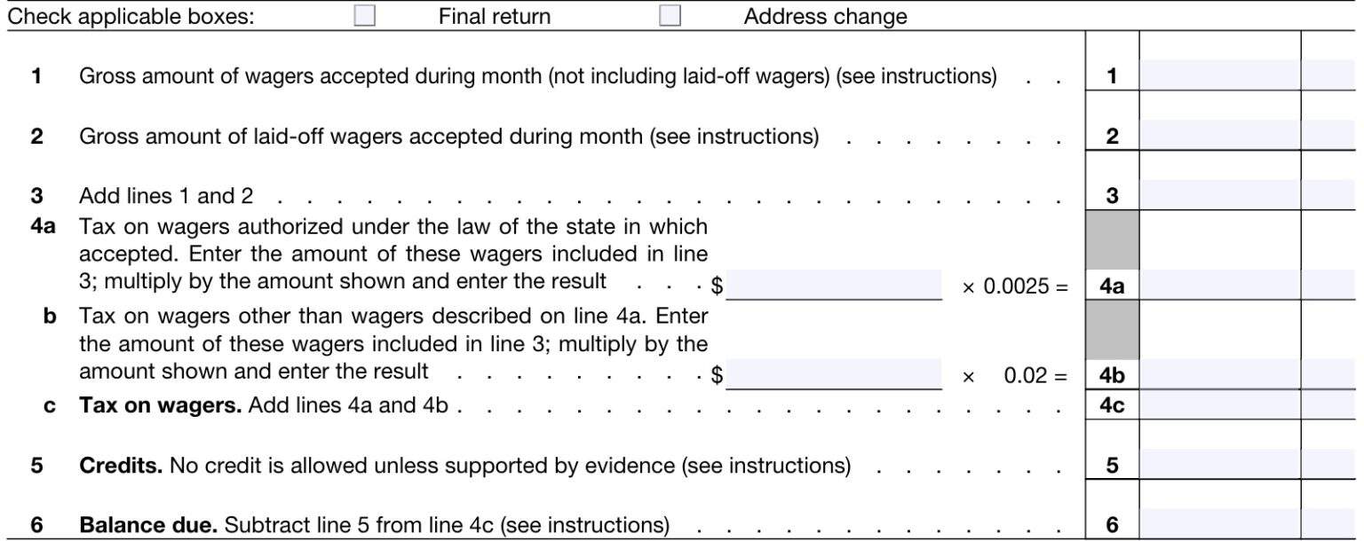 IRS Form 730 Instructions - Monthly Tax Return for Wagers