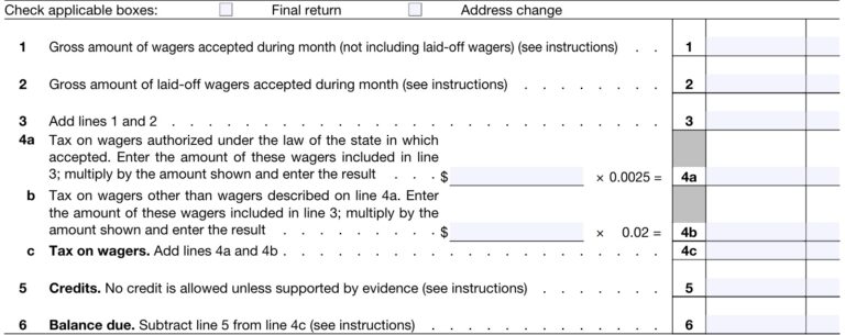 IRS Form 730 Instructions - Monthly Tax Return for Wagers