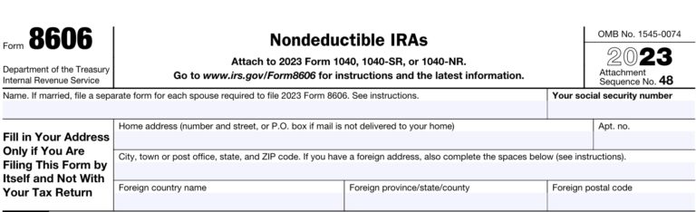 IRS Form 8606 Instructions - A Guide to Nondeductible IRAs
