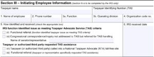 IRS Form 911 Instructions - Taxpayer Advocate Service Assistance