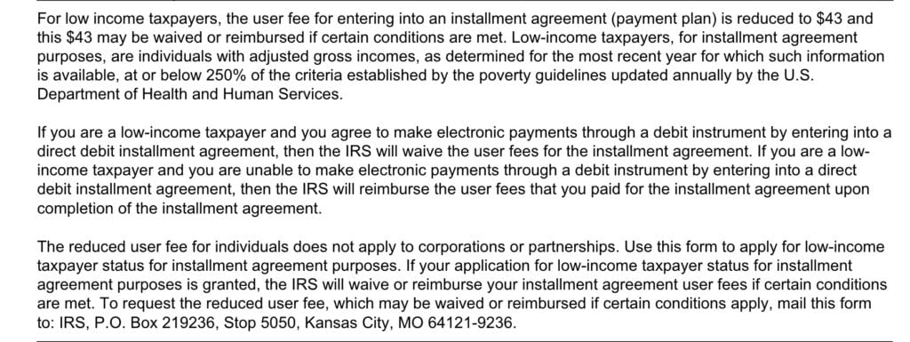 IRS Form 13844 Instructions - Reduced User Fee Application
