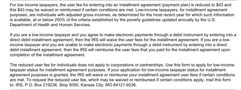 IRS Form 13844 Instructions - Reduced User Fee Application