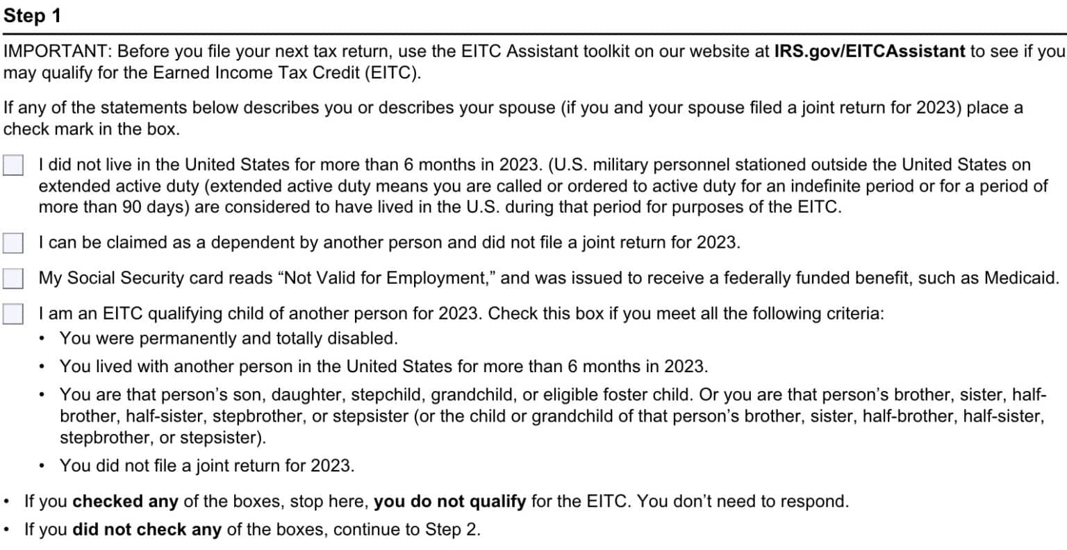 IRS Form 15112 Instructions - EIC Worksheet (CP27)