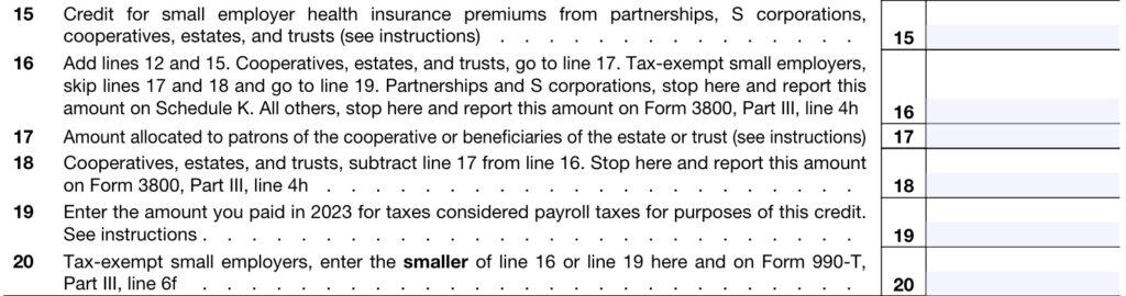 IRS Form 8941 Instructions - Small Employer Insurance Credits