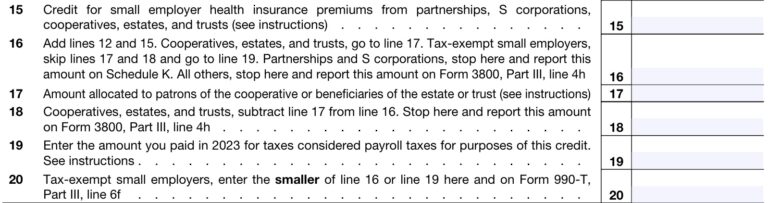 IRS Form 8941 Instructions - Small Employer Insurance Credits