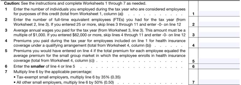 IRS Form 8941 Instructions - Small Employer Insurance Credits
