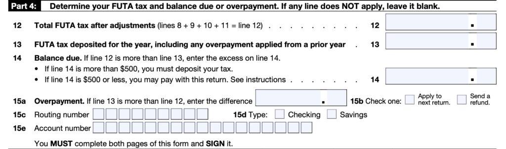 IRS Form 940 Instructions - Federal Unemployment Tax Return