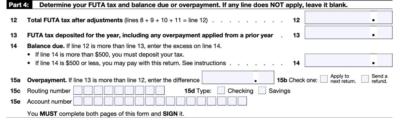 IRS Form 940 Instructions - Federal Unemployment Tax Return