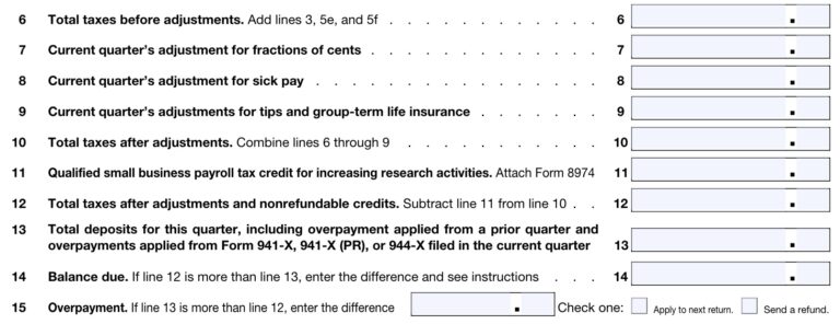 IRS Form 941 Instructions - Employer's Quarterly Tax Return