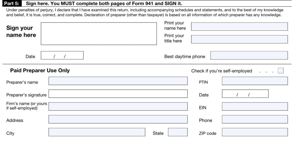 IRS Form 941 Instructions - Employer's Quarterly Tax Return