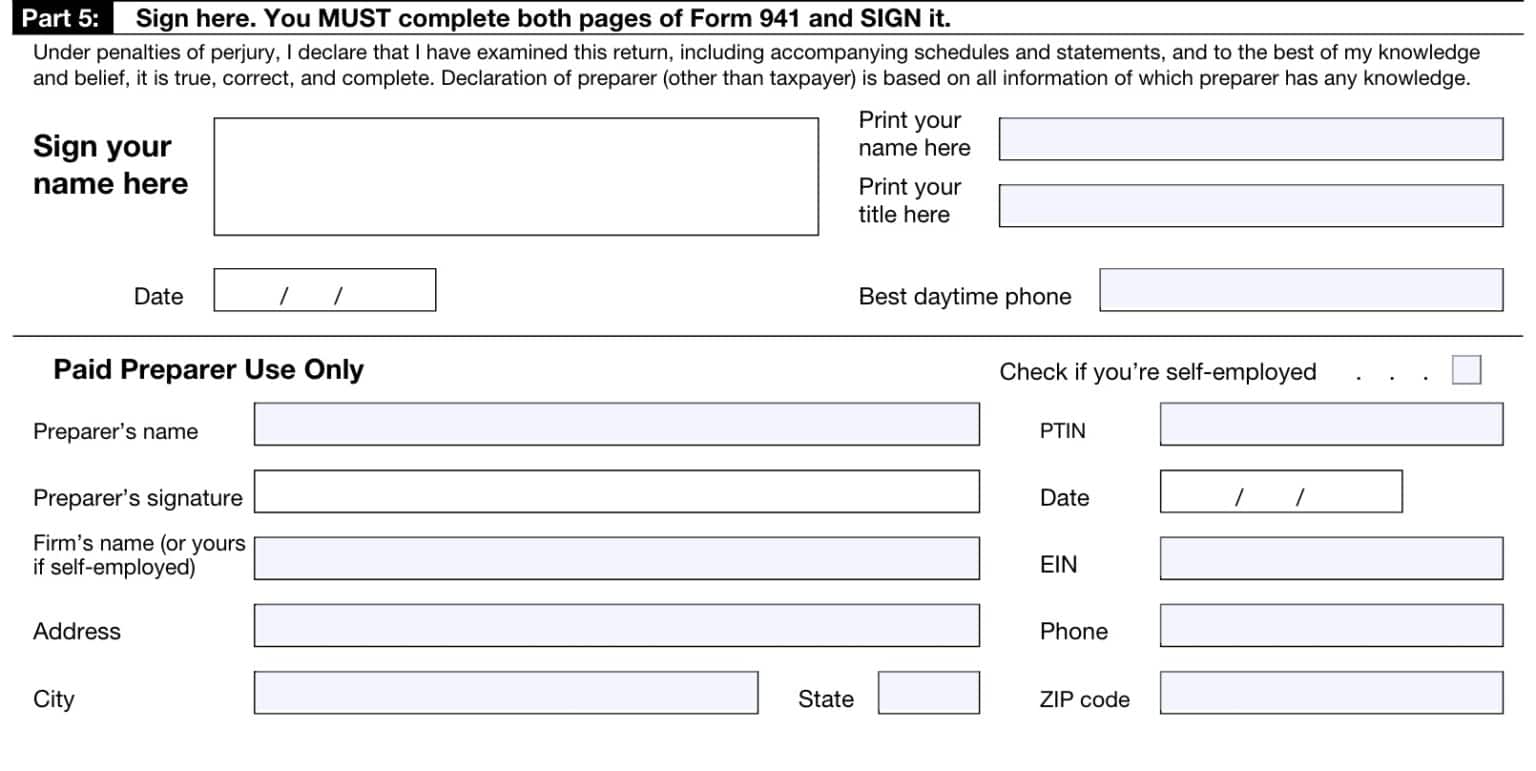 IRS Form 941 Instructions - Employer's Quarterly Tax Return