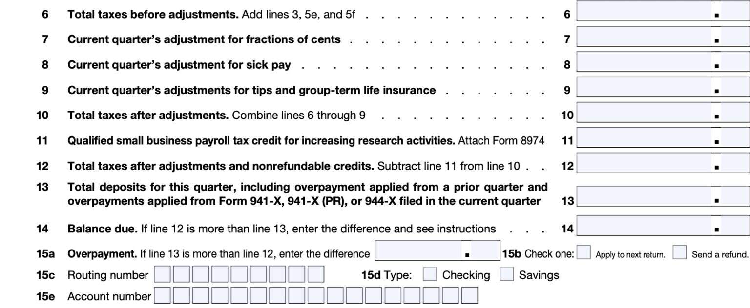 IRS Form 941 Instructions - Employer's Quarterly Tax Return