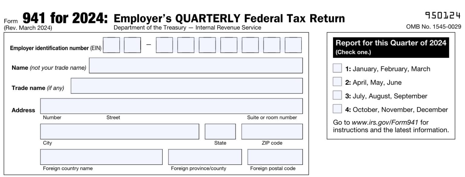 IRS Form 941 Instructions - Employer's Quarterly Tax Return