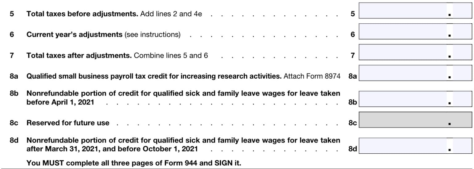 IRS Form 944 Instructions - Employer's Annual Federal Tax Return
