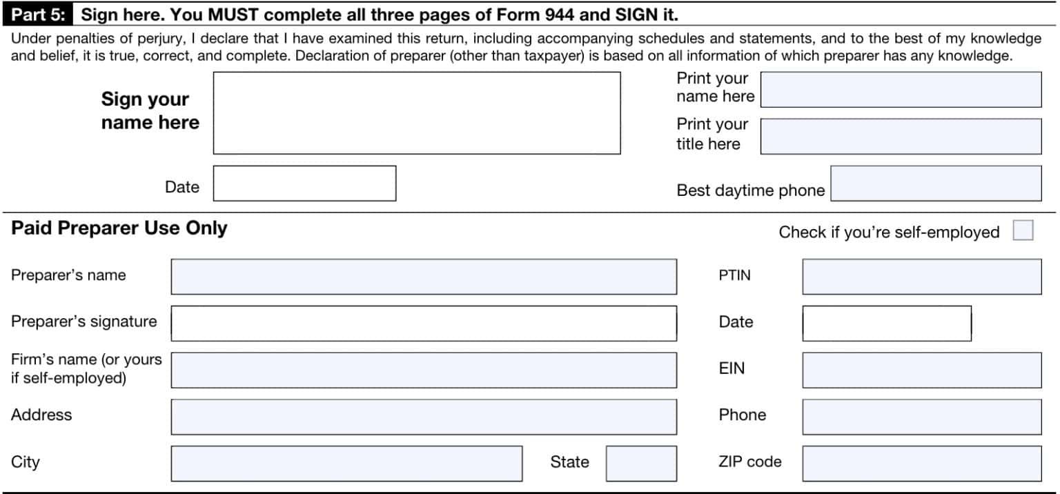 IRS Form 944 Instructions - Employer's Annual Federal Tax Return
