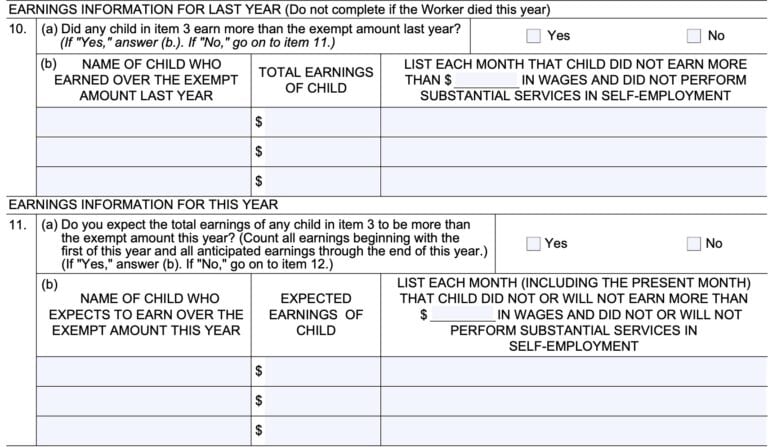 Form SSA-4-BK Instructions - Child's Social Security Application