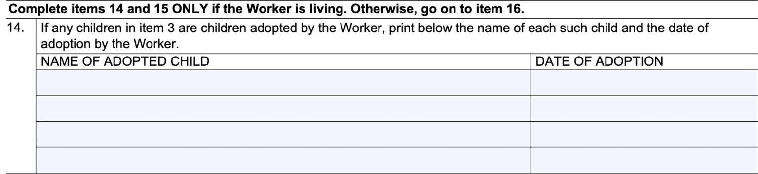 Form SSA-4-BK Instructions - Child's Social Security Application