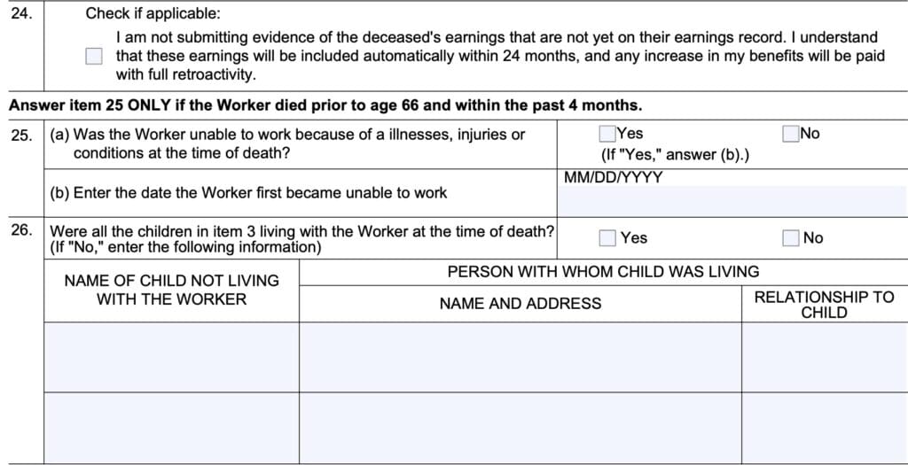 Form SSA-4-BK Instructions - Child's Social Security Application