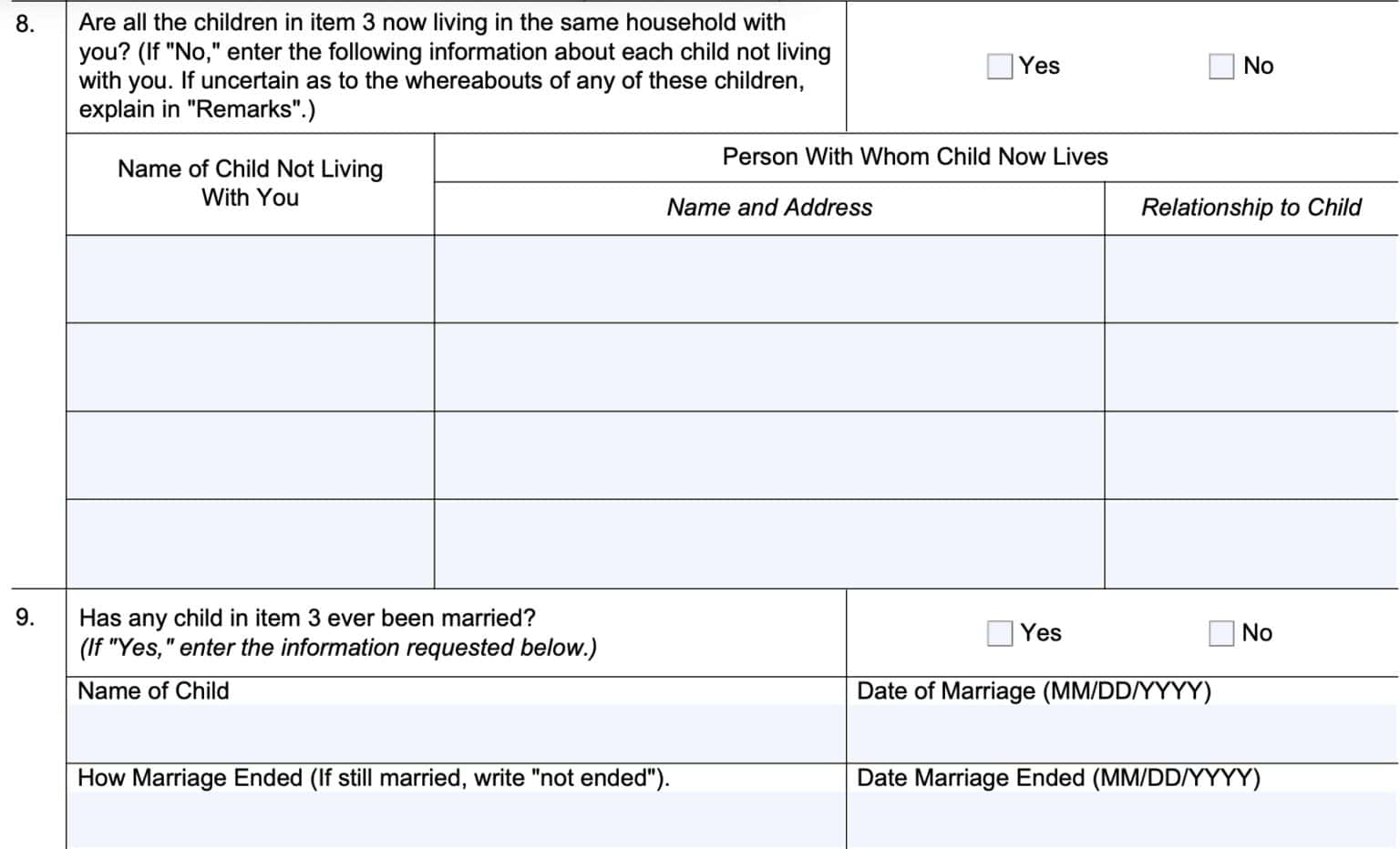 Form SSA-4-BK Instructions - Child's Social Security Application
