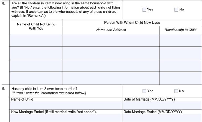 Form SSA-4-BK Instructions - Child's Social Security Application