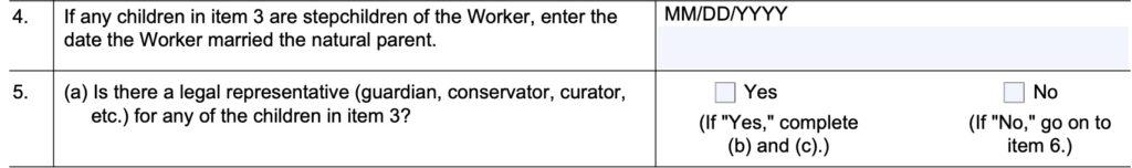 Form SSA-4-BK Instructions - Child's Social Security Application
