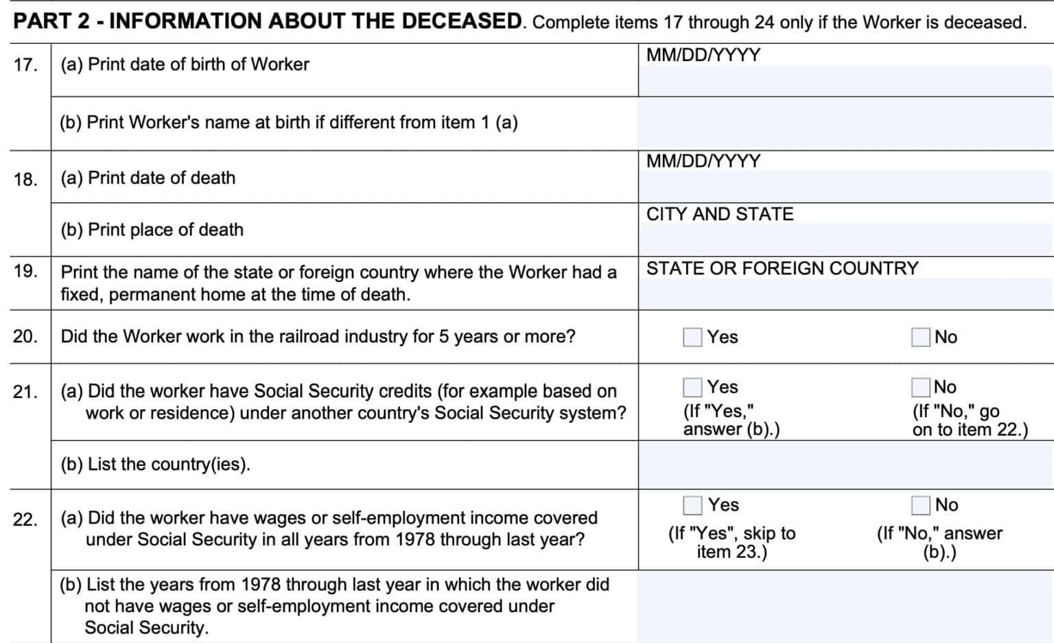 Form SSA-4-BK Instructions - Child's Social Security Application