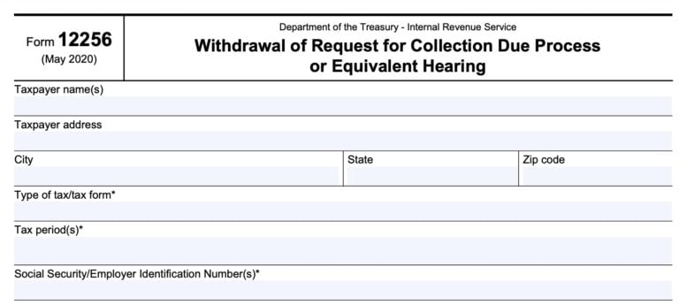 IRS Form 12256 Instructions - Withdrawal of CDP Hearing Request