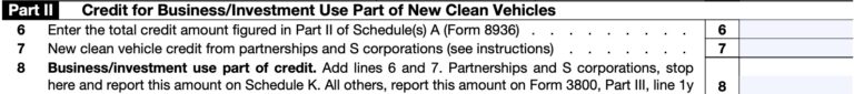 IRS Form 8936 Instructions - Clean Vehicle Credits