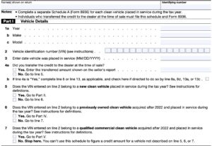 IRS Form 8936 Instructions - Clean Vehicle Credits