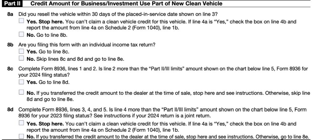 IRS Form 8936 Instructions - Clean Vehicle Credits