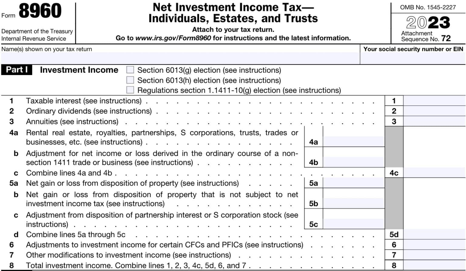 IRS Form 8960 Instructions - Guide to Net Investment Income Tax