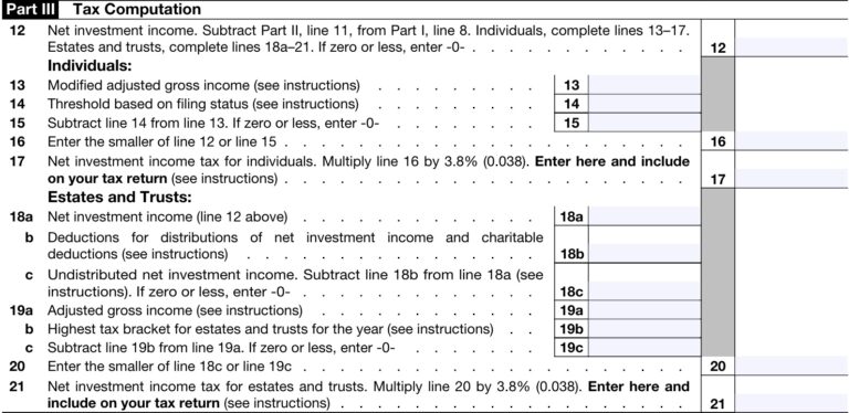 IRS Form 8960 Instructions - Guide to Net Investment Income Tax