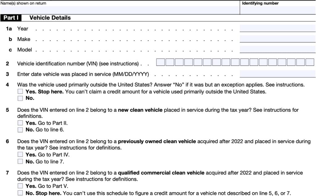 IRS Form 8936 Instructions - Qualifying Electric Vehicle Tax Credits